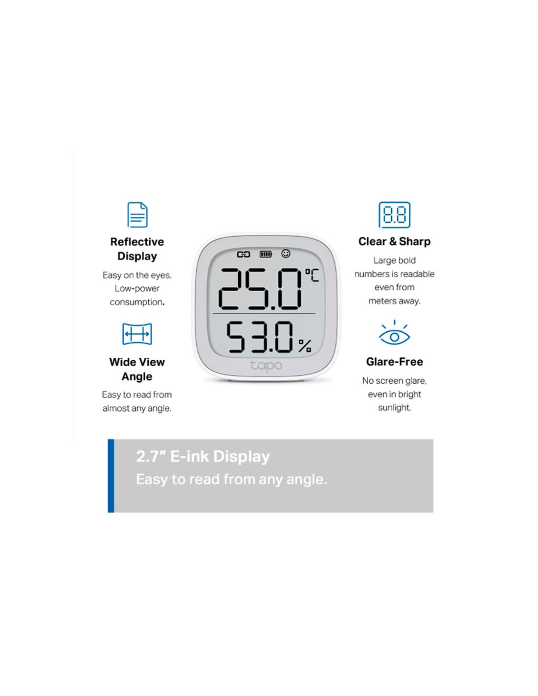 SENSOR INTELIGENTE DE TEMPERATURA Y HUMEDAD TP-LINK TAPO T315 (0184500926)