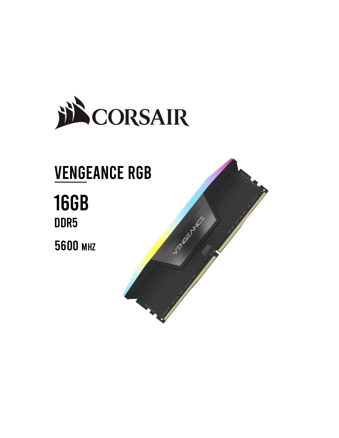 MEMORIA RAM CORSAIR VENGEANCE 16GB RGB DDR5 5600MHZ CL40 ...