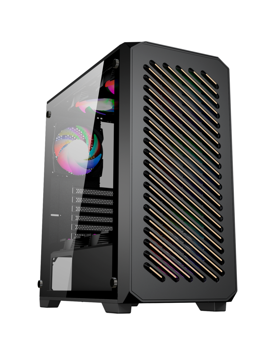 CASE GAMER HALION ARIES-03 ( ARIES 03 ) 600W | VIDRIO TEMPLADO | 4 LED-ARGB