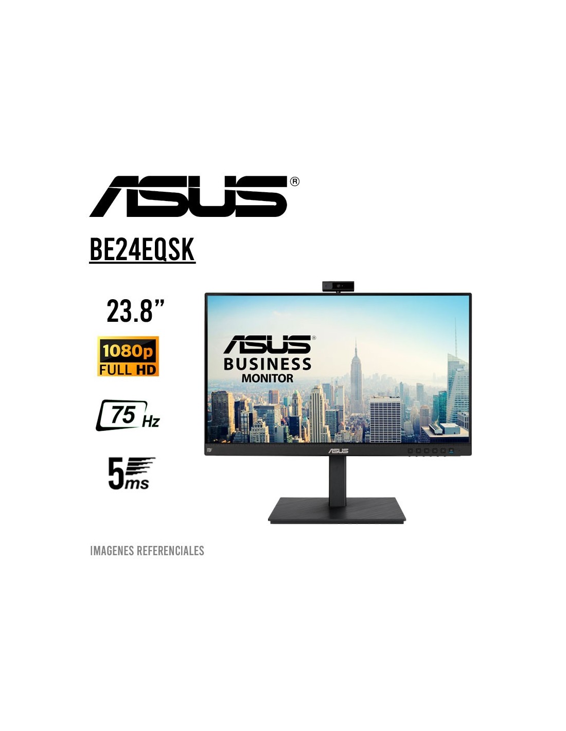MONITOR ASUS 23.8 FHD IPS (BE24EQSK)PIVOTE WEBCAM|PARLANTE Online