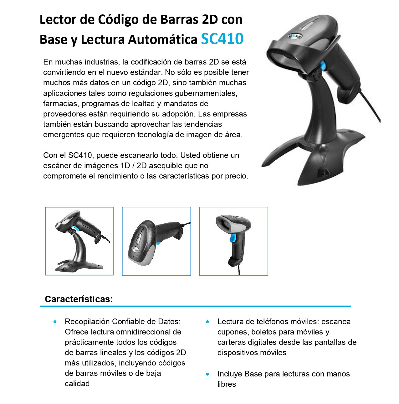 LECTOR DE CODIGO DE BARRA 3NSTAR SC410 IMAGER - 3nStar